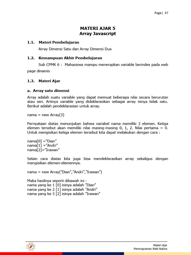 Materi Pemrograman Web P6 | PDF