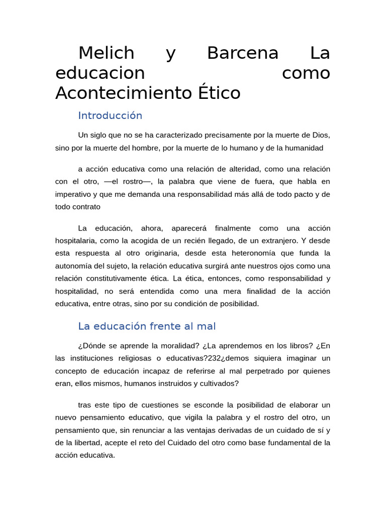 Ética y Educación: Heteronomía y Autonomía | PDF | Autonomía | Moralidad