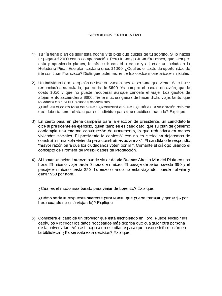 Ejercicios extra intro +TP1 | PDF