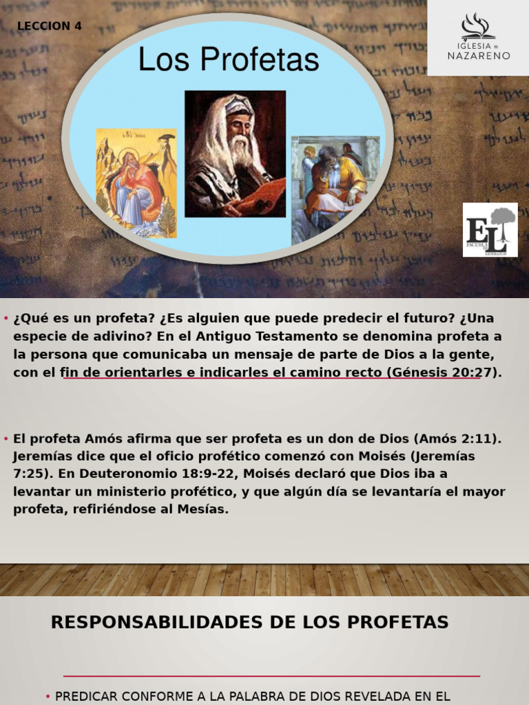 El Rol y Responsabilidades de los Profetas | PDF | Profeta | Viejo ...