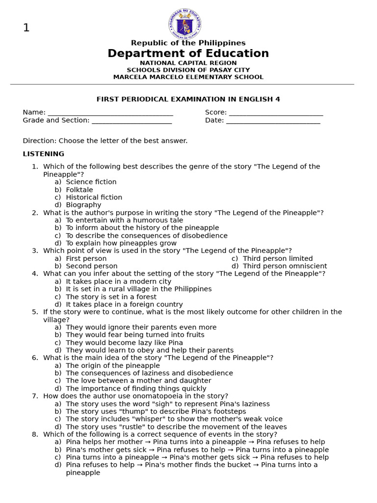 Q1 G4 Exam English Final | PDF | Multimedia