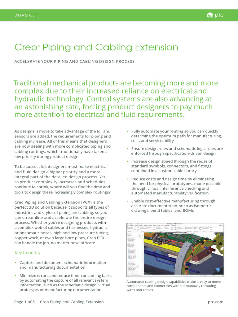 Creo Piping and Cabling Extension Datasheet 2018 | PDF | Automation ...