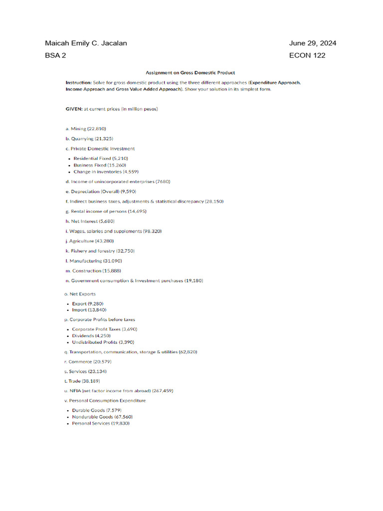 Econ Assignment No. 3 | PDF