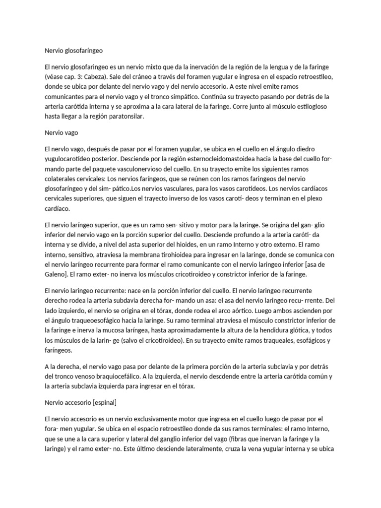 Nerv Ios | PDF | Nervio vago | Laringe