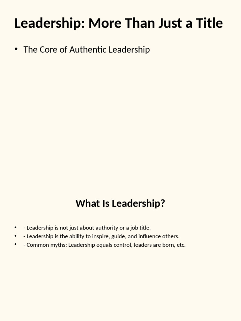Leadership Presentation Updated First Slide | PDF