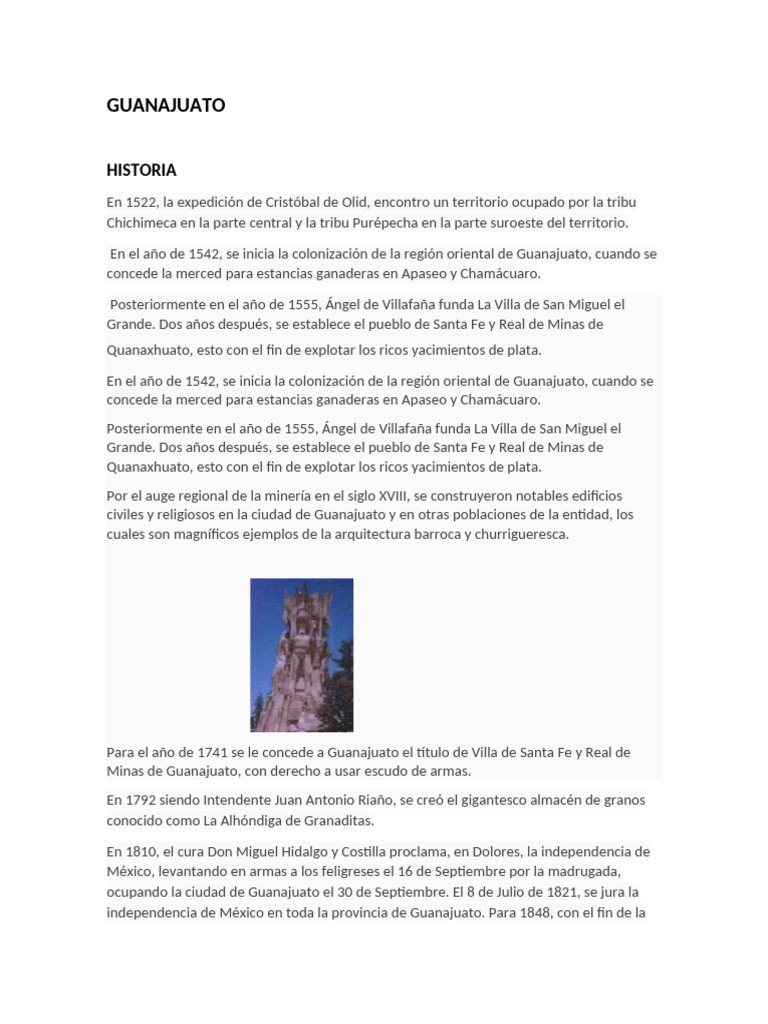 Historia y Cultura de Guanajuato | PDF | México