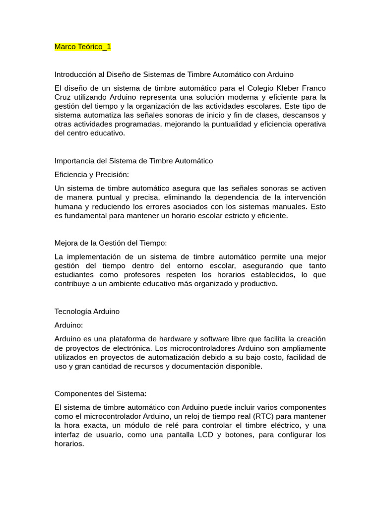 Marco Teórico - ARDUINO | PDF | Arduino | Automatización