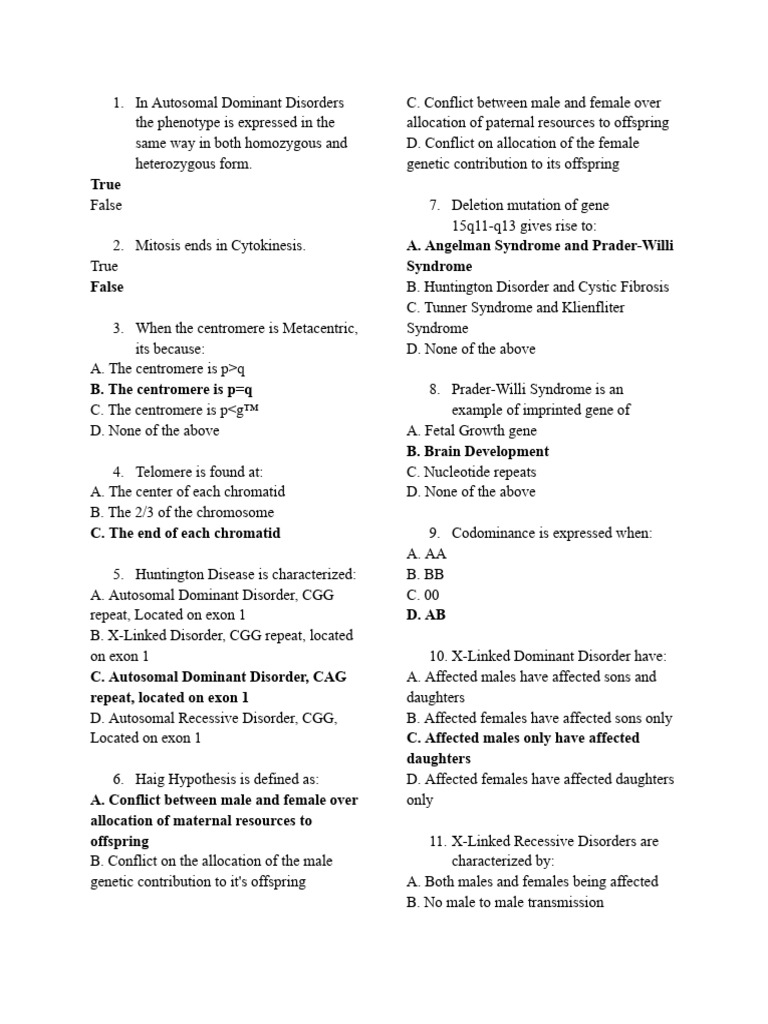 Genetics Past Paper | PDF | Zygosity | Dominance (Genetics)