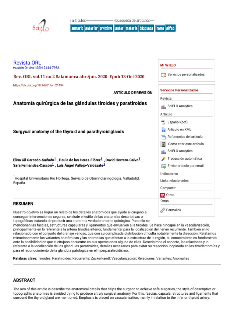 Anatomía Quirúrgica de Las Glándulas Tiroides y Paratiroides | PDF | Tiroides | Glándulas