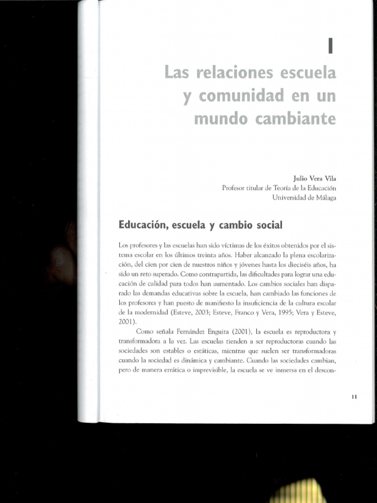 LECTURA 5 Vera, J. (2007) - Las Relaciones Escuela y Comunidad en Un ...