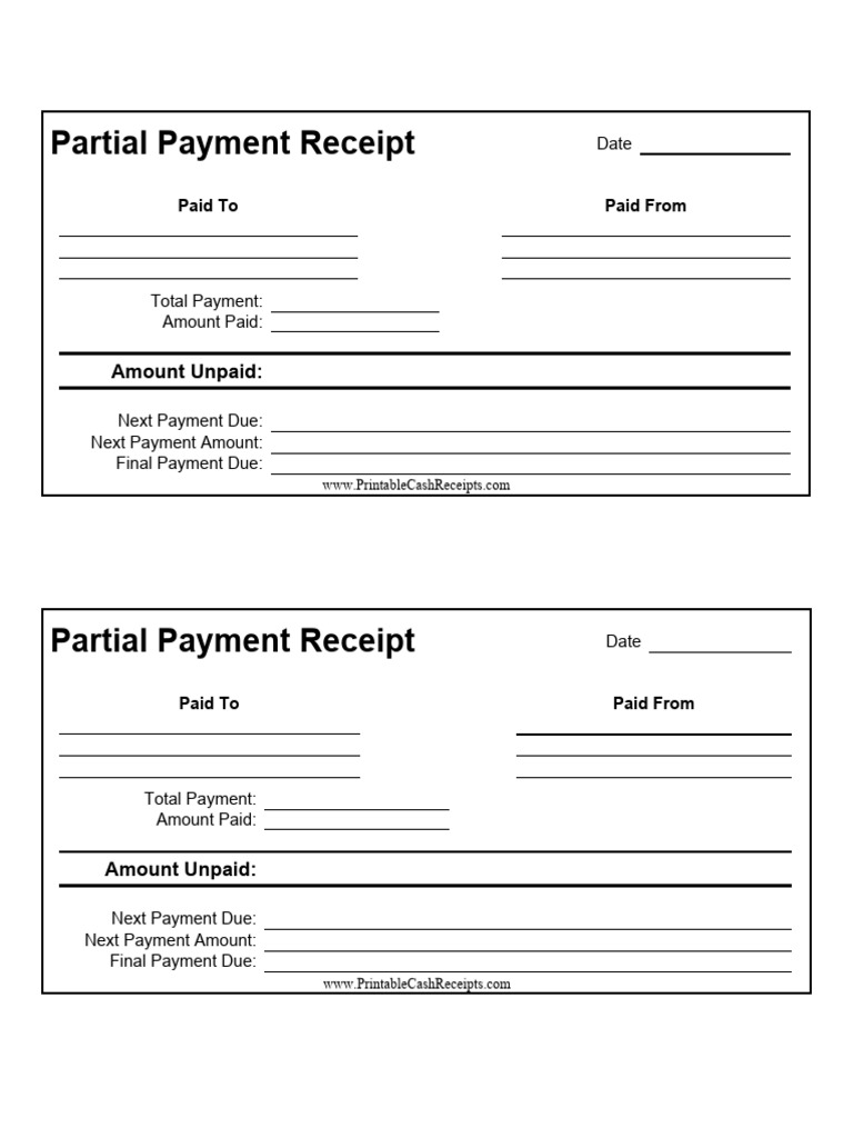 Partial Payment Receipt | PDF