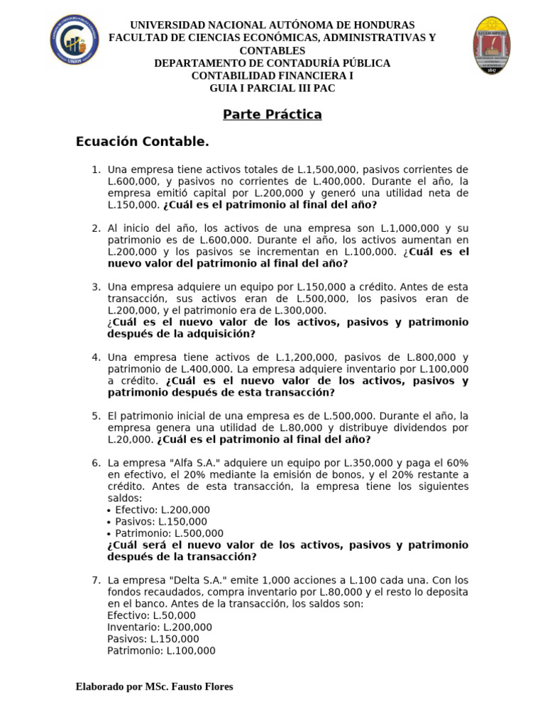 Guia I Pac 2024 Pain Parte Practica | PDF | Contabilidad | Bancos