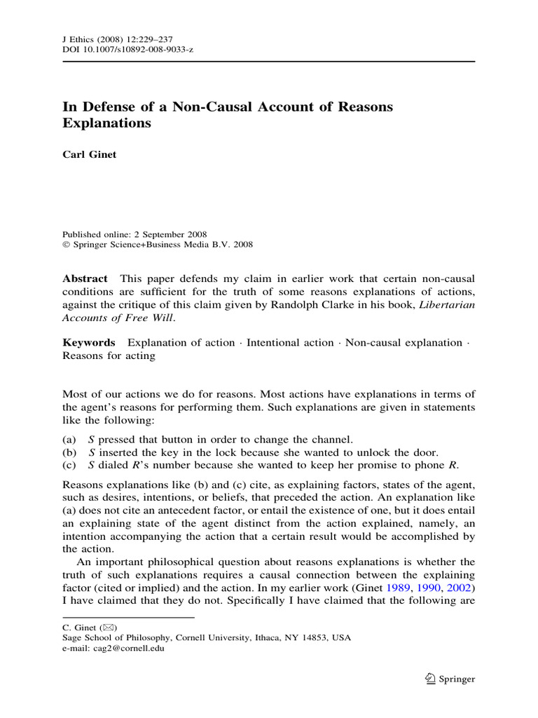 Philosophical Reasons for Actions | PDF | Intention | Reason