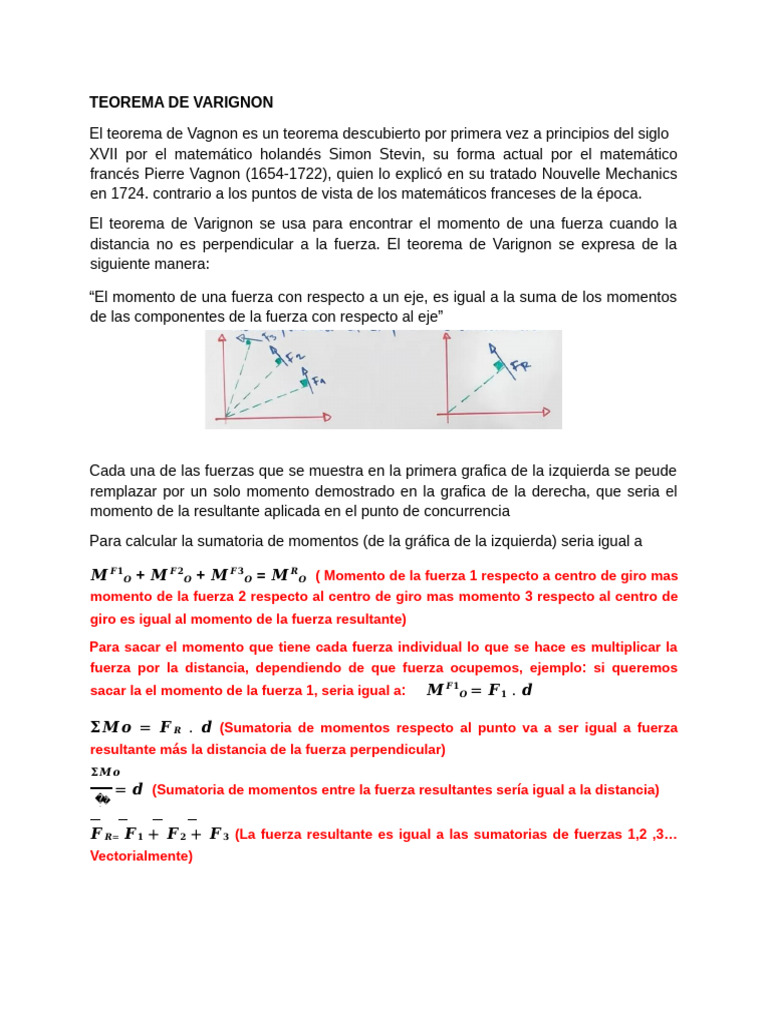 Teorema de Varignon | PDF | Esfuerzo de torsión | Teorema