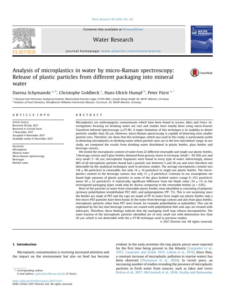 Analysis of Microplastics in Water by Micro-Raman Spectros | PDF ...