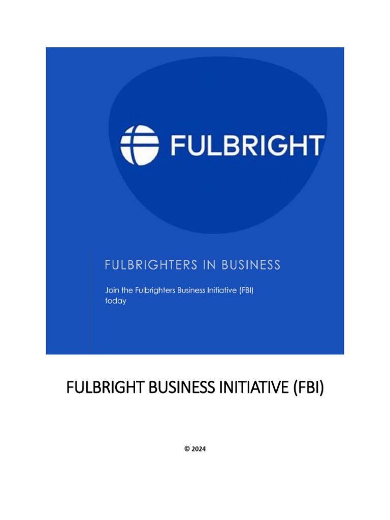 Fulbright Business Initiative | PDF | Entrepreneurship | Sustainability