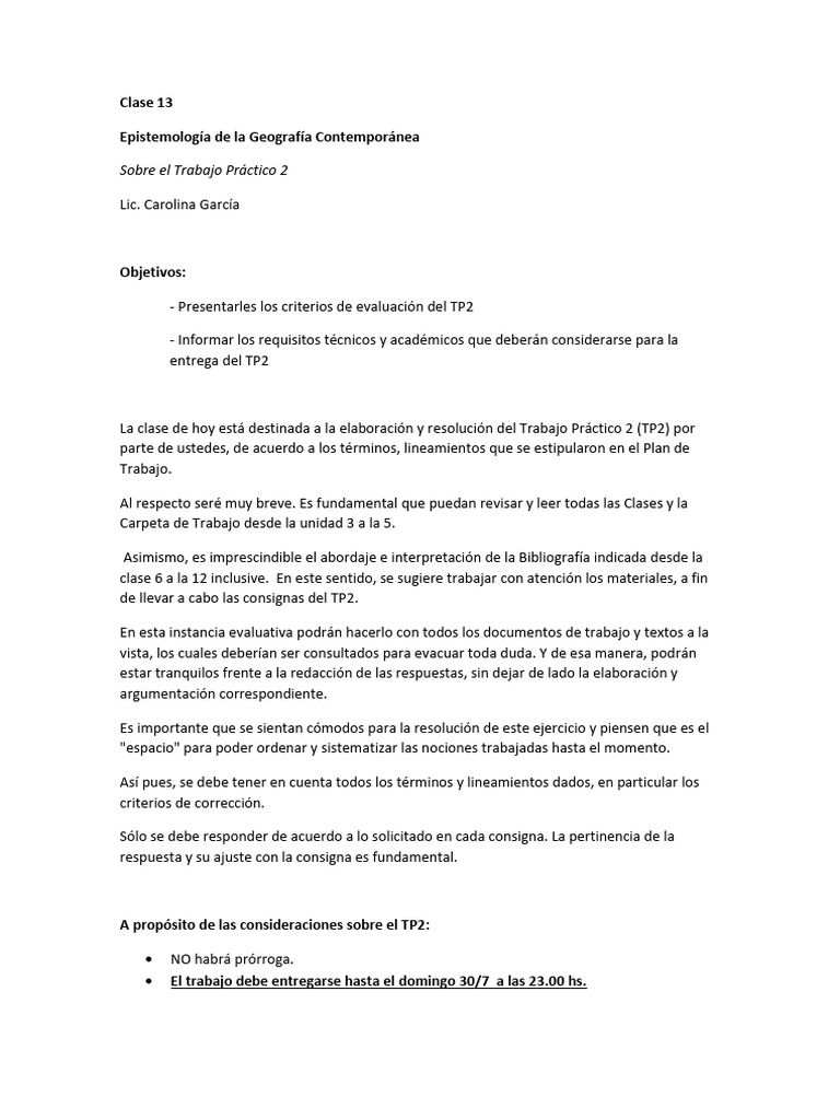 31 Epistemología Clase 13 Sobre El TP2 | PDF