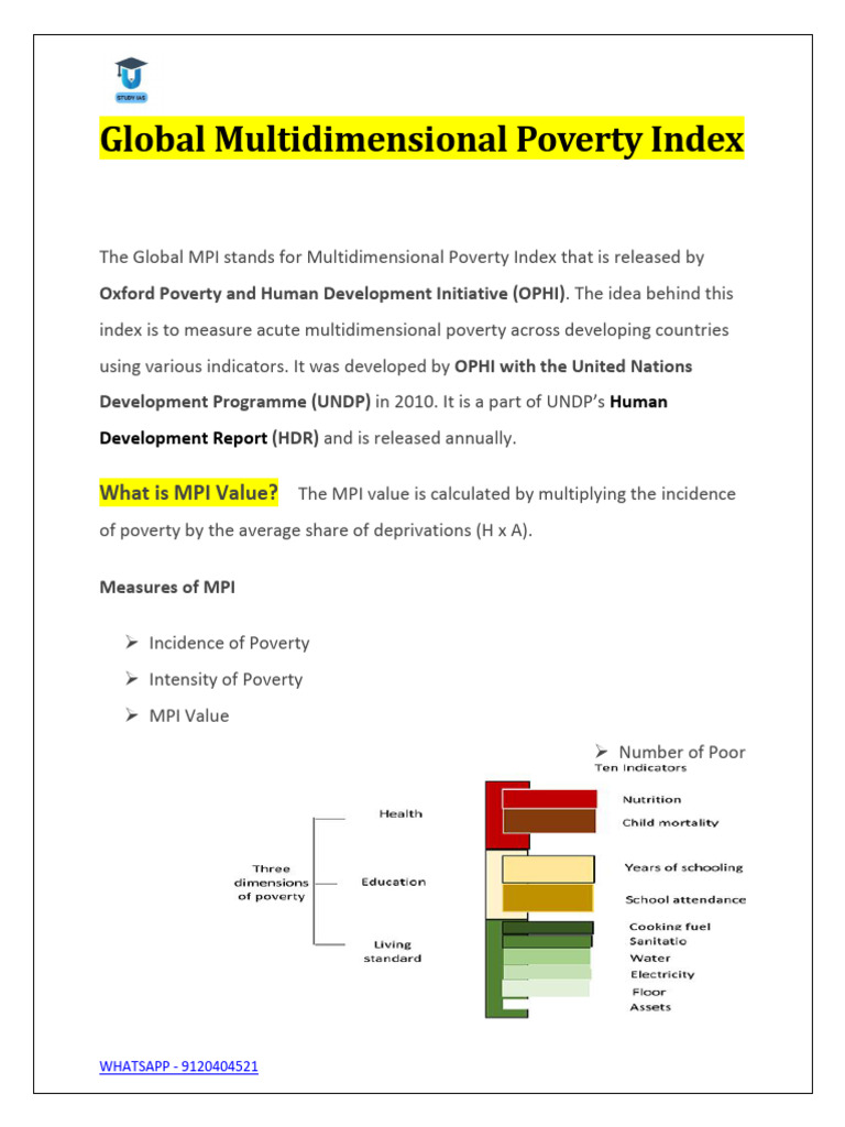 Global Multidimensional Poverty Index Overview | PDF | Standard Of ...