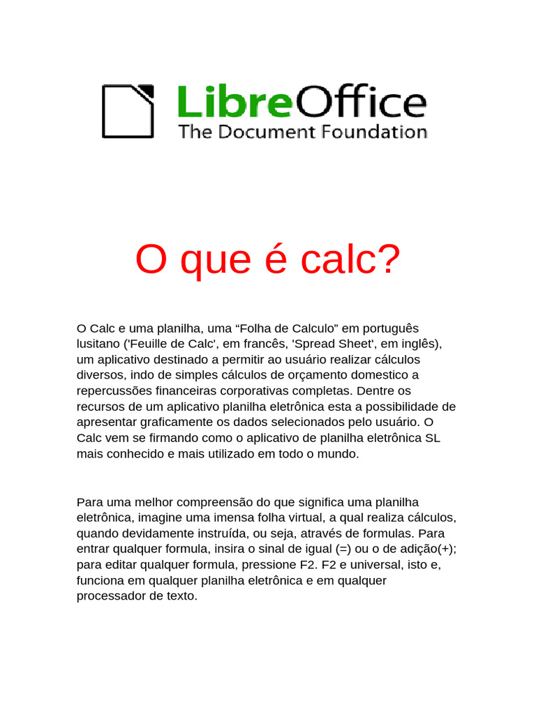 LibreOffice Calc | PDF | Janela (informática) | Botão Ctrl