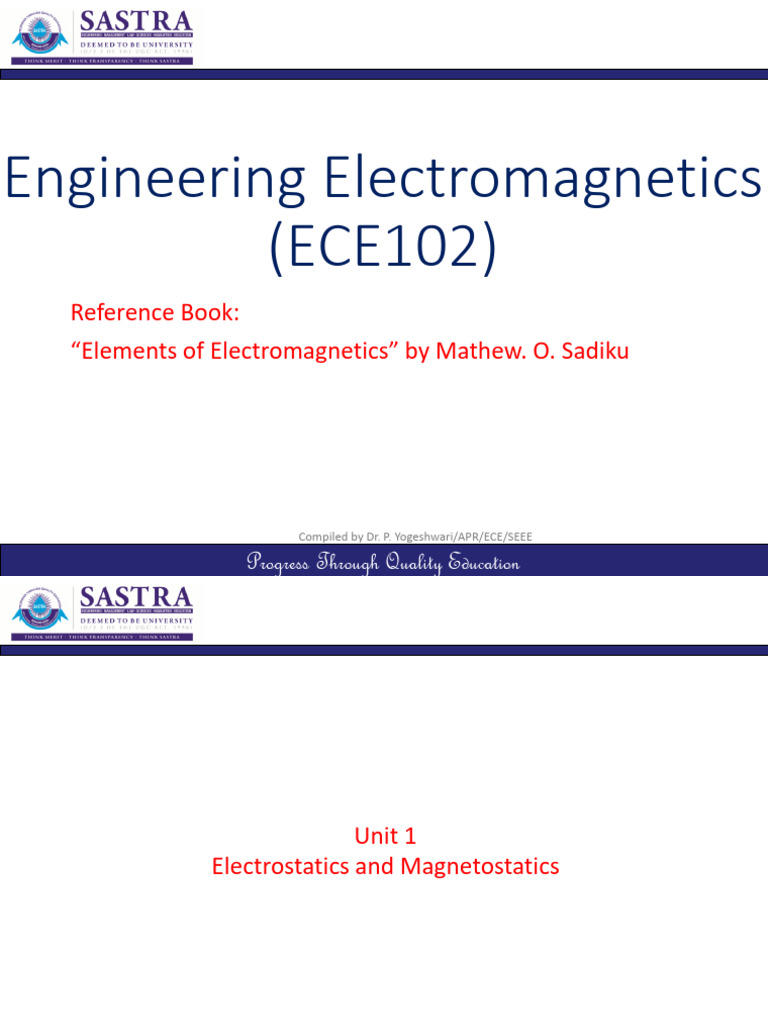 Engineering Electromagnetics Guide | PDF | Electrostatics | Electric Field