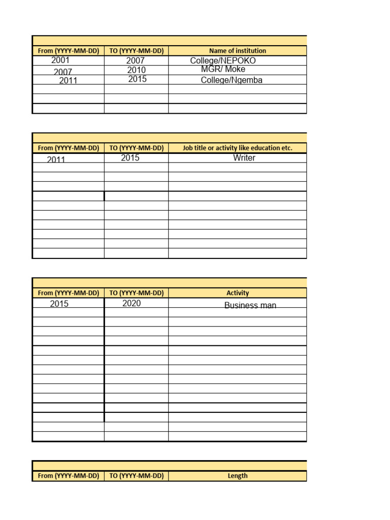 Personal and Travel History | PDF | Zip Code | United States Postal Service