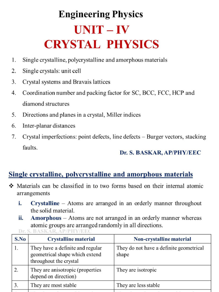 Crystal Physics | PDF