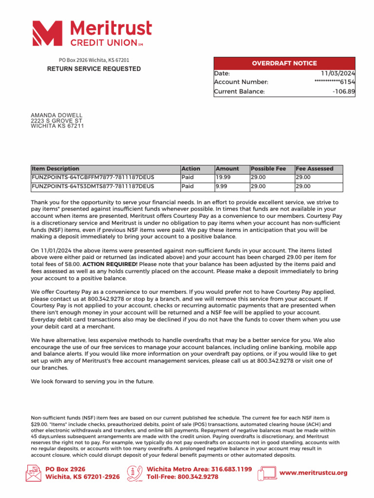 meritrust Bank | PDF | Overdraft | Payments