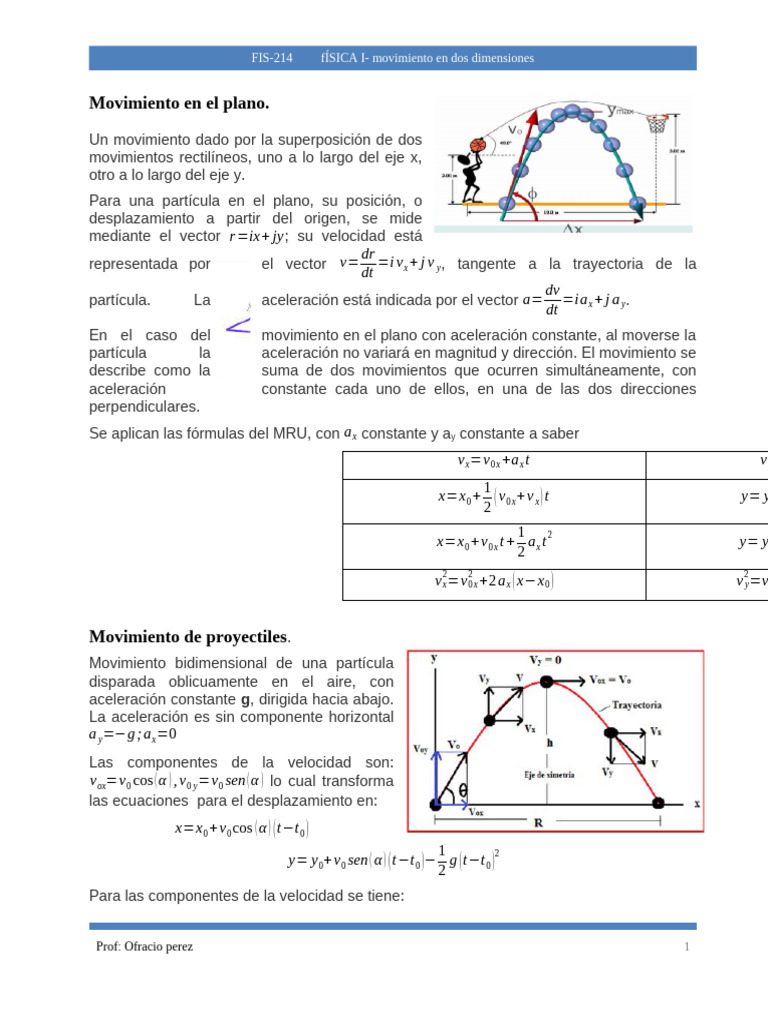 Guia 4-Movimiento en El Plano | PDF | Aceleración | Velocidad
