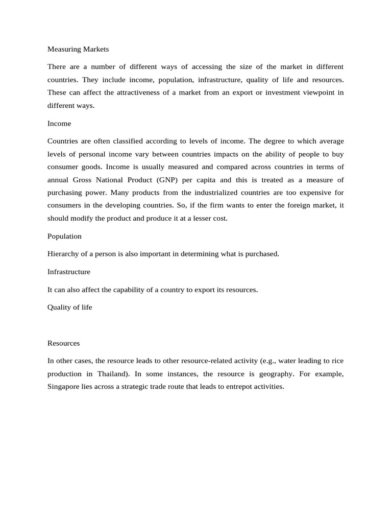 Measuring Markets | PDF