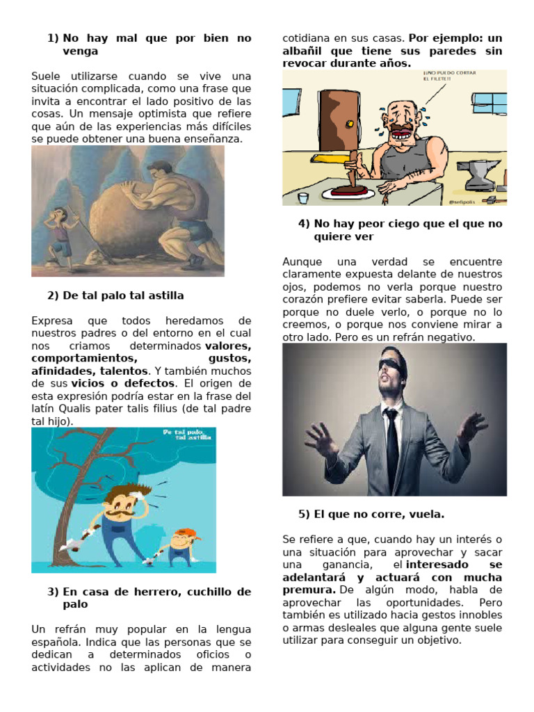 Refranes Populares y su Significado | PDF