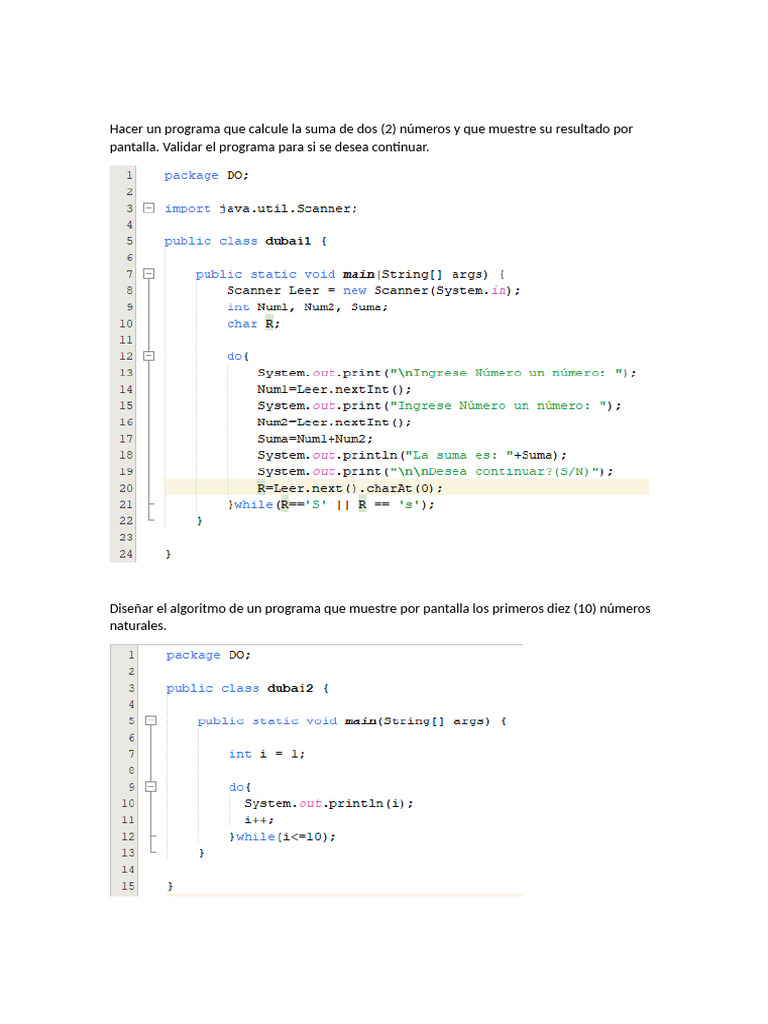 coso programacion do_while | PDF