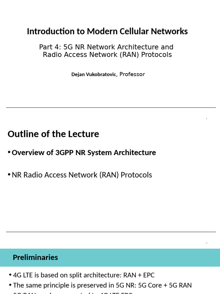 5G Course Lecture 4 5G NR Network Architecture | PDF | Computer Network | 4 G