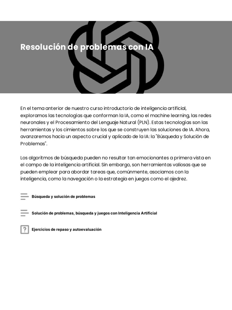 3 Resolucion de Problemas Con Ia | PDF | Inteligencia artificial ...