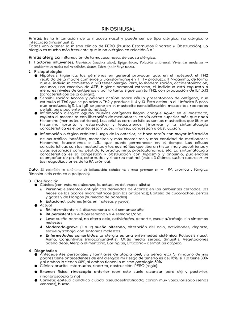 Rinitis: Tipos, Causas y Tratamientos | PDF | Alergia | Asma