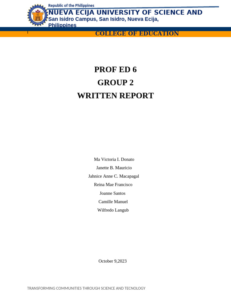 Prof Ed 6 Written Report | PDF | Educational Assessment | Cognition