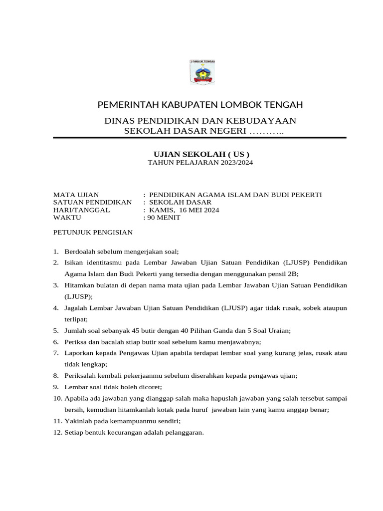 Soal Utama 2024 | PDF