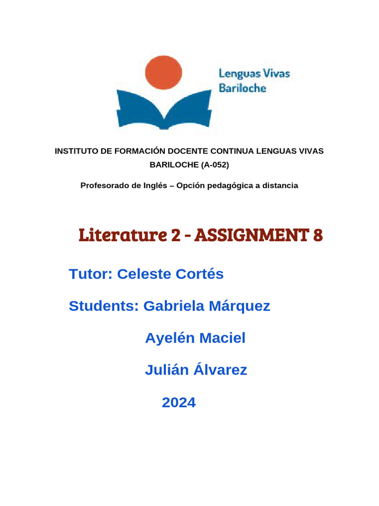 Marquez, Maciel, Alvarez - Lit 2 Assignment 8 | PDF