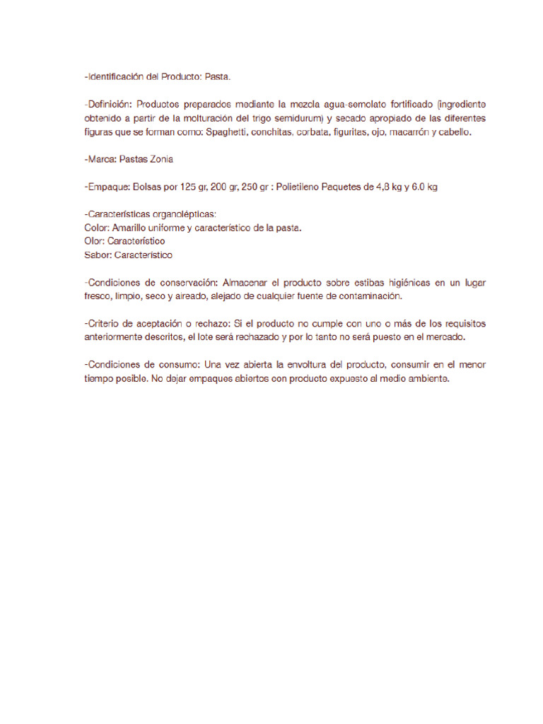 F.T Pasta Zonia | PDF