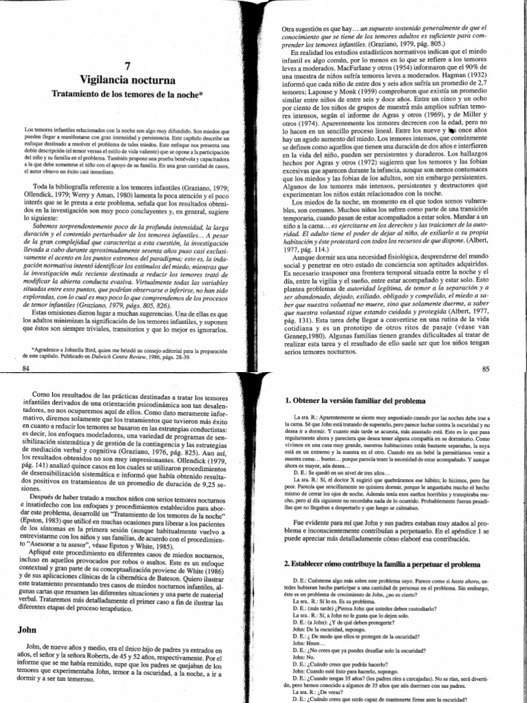 David Epston (1994) Vigilancia Nocturna, Tratamiento de Los Temores de ...