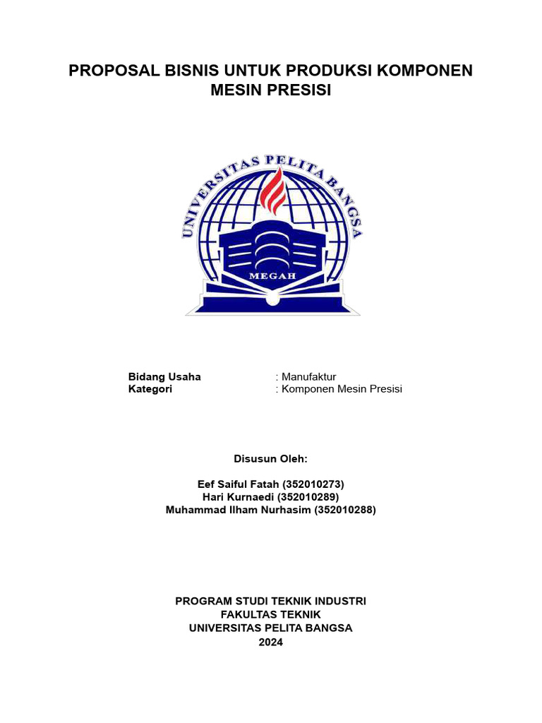 Proposal Bisnis Untuk Produksi Komponen | PDF