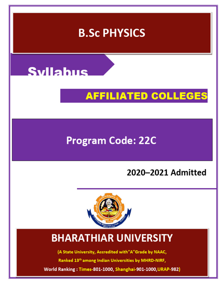 BSC - Physics Syllabus With Notes | PDF | Heat | Entropy