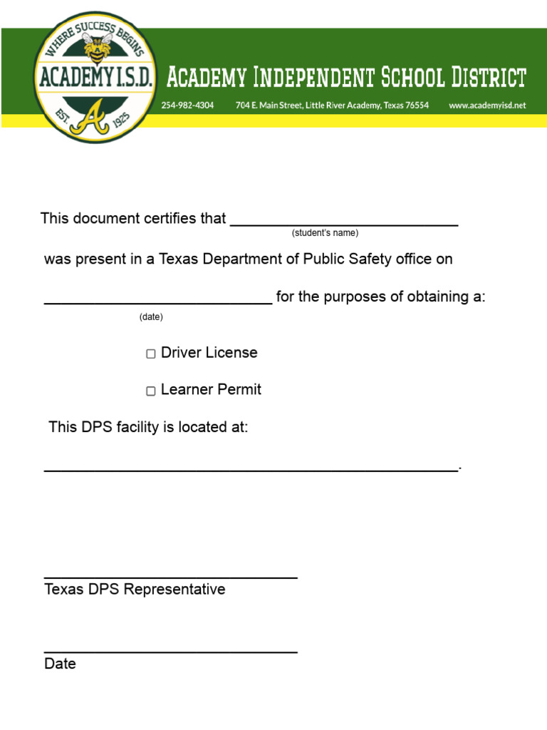 DPS License - Permit Form | PDF