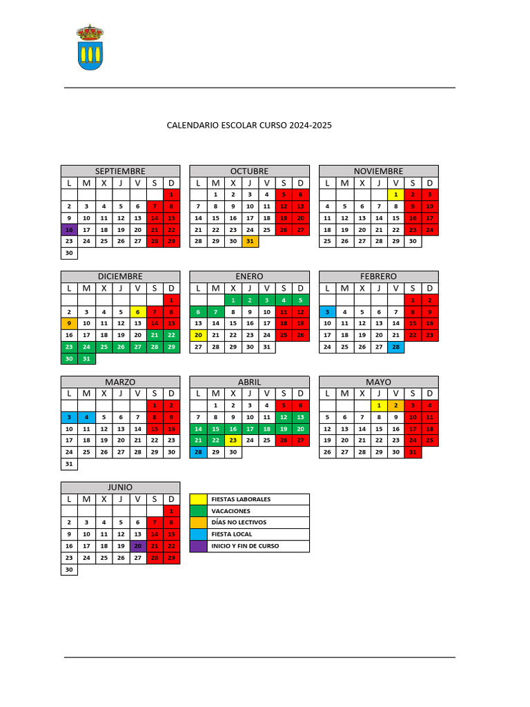 Calendario Escolar Curso 24-25 CyL | PDF