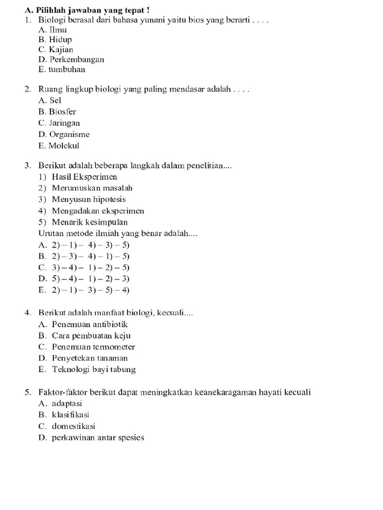 Soal Latihan Uas Bio 28 - 11 | PDF