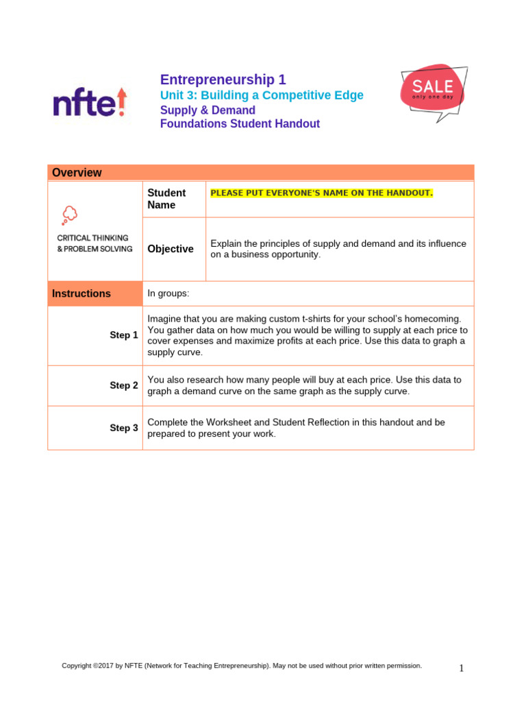 Supply_Demand_Handout | PDF | Demand | Prices Supply_Demand_Handout | PDF | Demand | Prices
