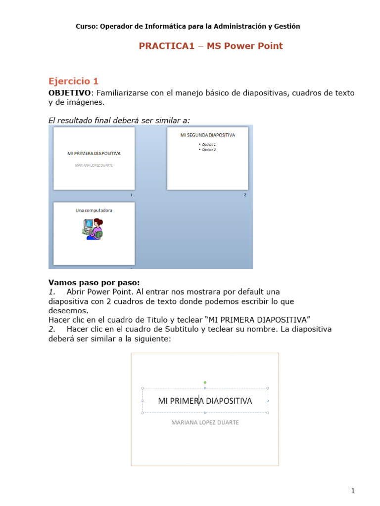Practicas 1 Powerpoint | PDF | Microsoft PowerPoint