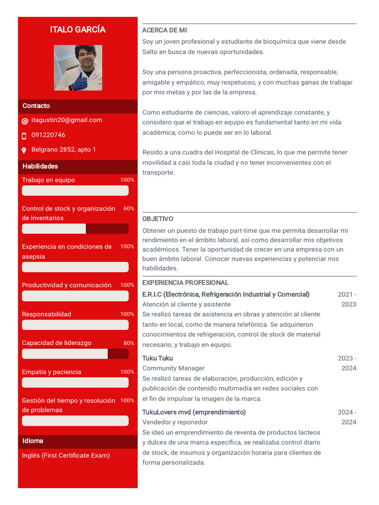 Italo Agustin Garcia CV | PDF | Business