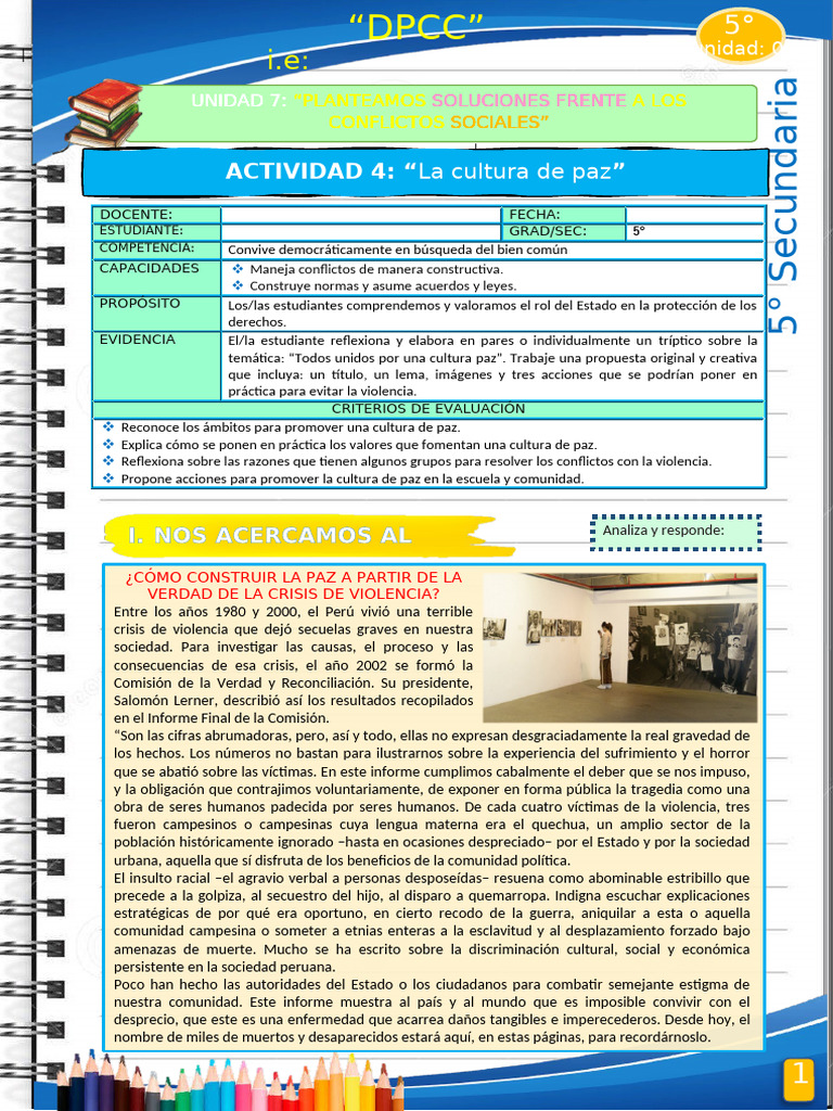 5° DPCC - Actv.04-Unid.7 2023 | PDF | Democracia | Ideologías políticas