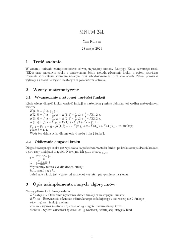 Metody Numeryczne PW Lab3 | PDF