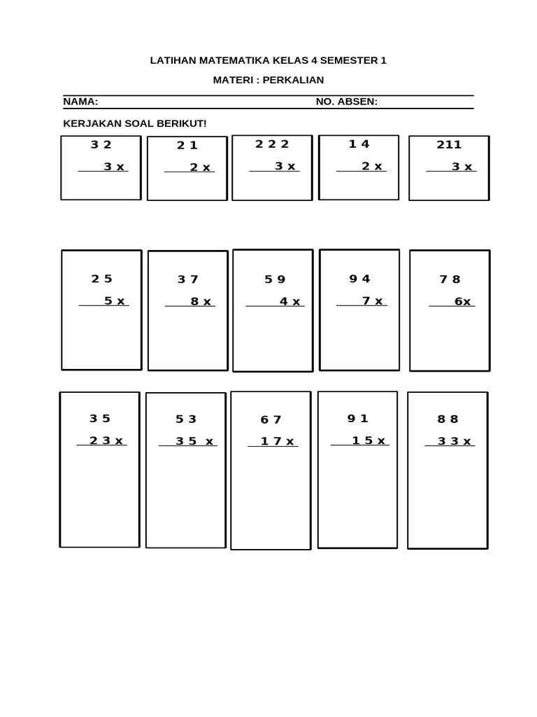 Latihan PR Perkalian | PDF